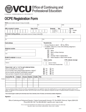 Fillable Online Ocpe registration form Fax Email Print - pdfFiller