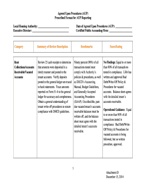 Fillable Online mass Agreed Upon Procedures AUP Prescribed Format for ...