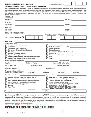 Fillable Online fishkill-ny BUILDING PERMIT APPLICATION Application ...