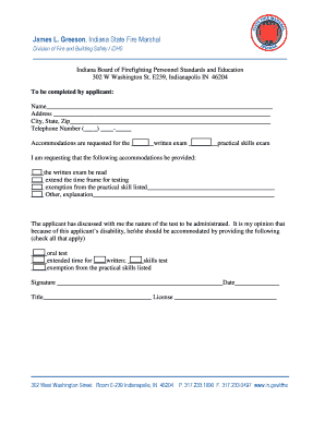 Fillable Online secure in James L. Greeson, Indiana State Fire Marshal ...