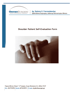 Fillable Online orthosurgery Shoulder Patient Self-Evaluation Form ...