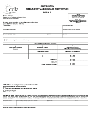 Fillable Online cdfa ca CITRUS PEST AND DISEASE PREVENTION FORM B - cdfa ca Fax Email Print ...
