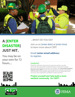 Fillable Online fema FEMA CERT Flyer Template A Color CERT Fax Email ...