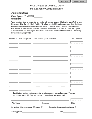 Fillable Online deq utah Deficiency Reporting Form Fax Email Print ...