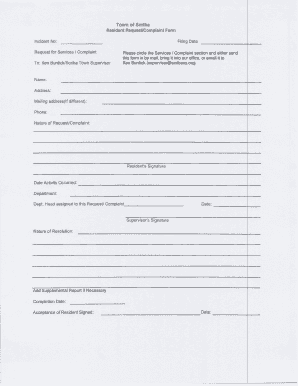 Fillable Online scribany Please circle the Services / Complaint section ...