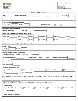 Fillable Online schools nyc Case follow-up sheet - NYC.gov Fax Email ...
