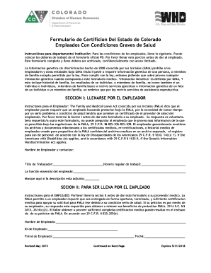 Fillable Online colorado State of Colorado Medical Certification Form ...