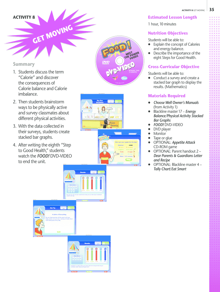 Fillable Online school-wellness Summary Cross-Curricular Objective ...