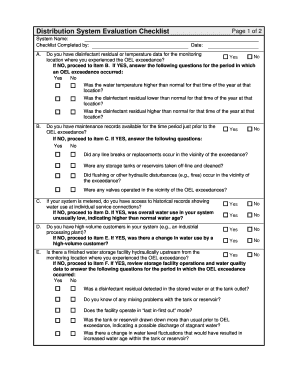 Fillable Online Distribution System Evaluation Checklist Fax Email ...