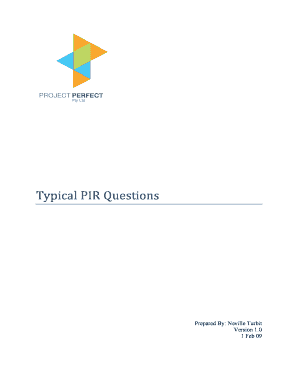 Fillable Online Typical PIR Questions Fax Email Print - pdfFiller