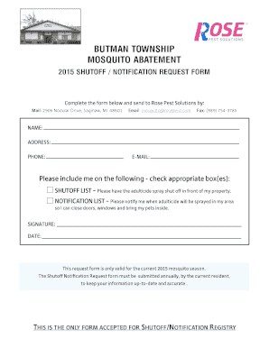 Fillable Online Butman Township Shutoff-Notification bRequest formb 2 ...