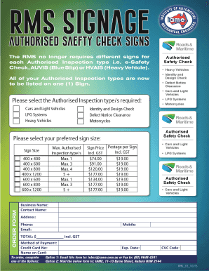 Fillable Online RMS Signage - Institute of Automotive Mechanical ...