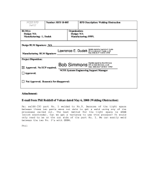 Fillable Online NCSX RFD Part I Number RFD 18-005 RFD Description ...