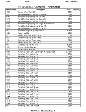 Fillable Online First Grade Order Form - Math Made Fun Fax Email Print ...