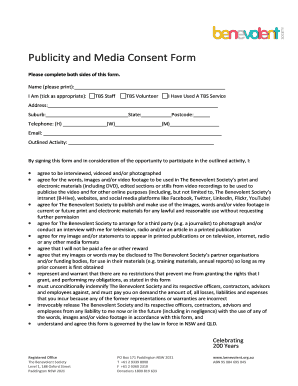 Fillable Online communitylinks org Publicity and Media Consent Form ...
