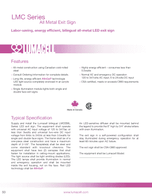 Fillable Online LULMCEB6LEN LMC Series All Metal Exit Sign Fax Email ...