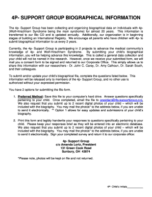 Fillable Online bio form - updated 2011.doc Fax Email Print - pdfFiller