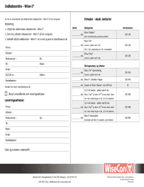 Fillable Online wisecon Indk bsordre - Wise-I - WiseCon Fax Email Print ...