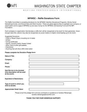 Fillable Online mpiwsc BMPIWSCb Raffle Donations Form Fax Email Print - pdfFiller
