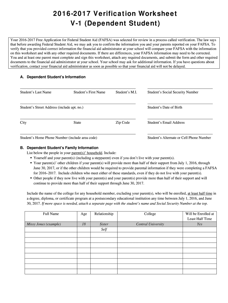 Fillable Online ug shc V-1 V5 Dependent Verification Worksheet Fax Email Print - pdfFiller
