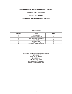 Fillable Online SUWANNEE RIVER WATER MANAGEMENT DISTRICT REQUEST FOR ...