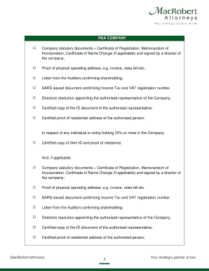 Fillable Online RSA COMPANY Fax Email Print - pdfFiller