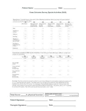 Fillable Online Knee KOS Sport Fax Email Print - pdfFiller
