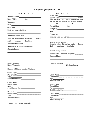 Fillable Online Divorce Intake Form - Clark & Feeney Fax Email Print ...