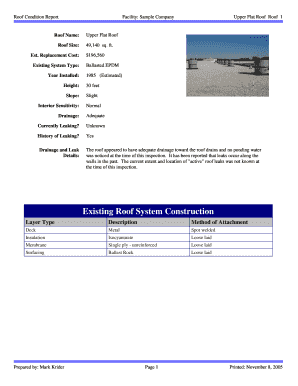Fillable Online Roof Condition Report Fax Email Print - pdfFiller