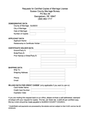 Fillable Online sussexcountyde Requests for Certified Copies of ...
