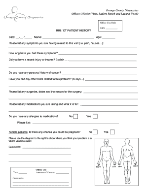 Fillable Online mri screening forms Fax Email Print - pdfFiller