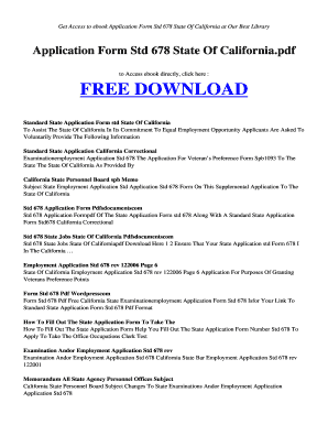 Fillable Online monata esy BAPPLICATIONb FORM bSTD 678b STATE OF ...