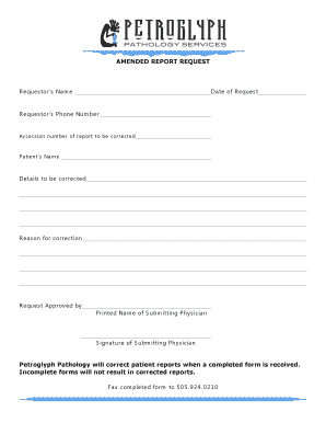 Fillable Online Amended Report Request Form - petroglyphpathcom Fax ...