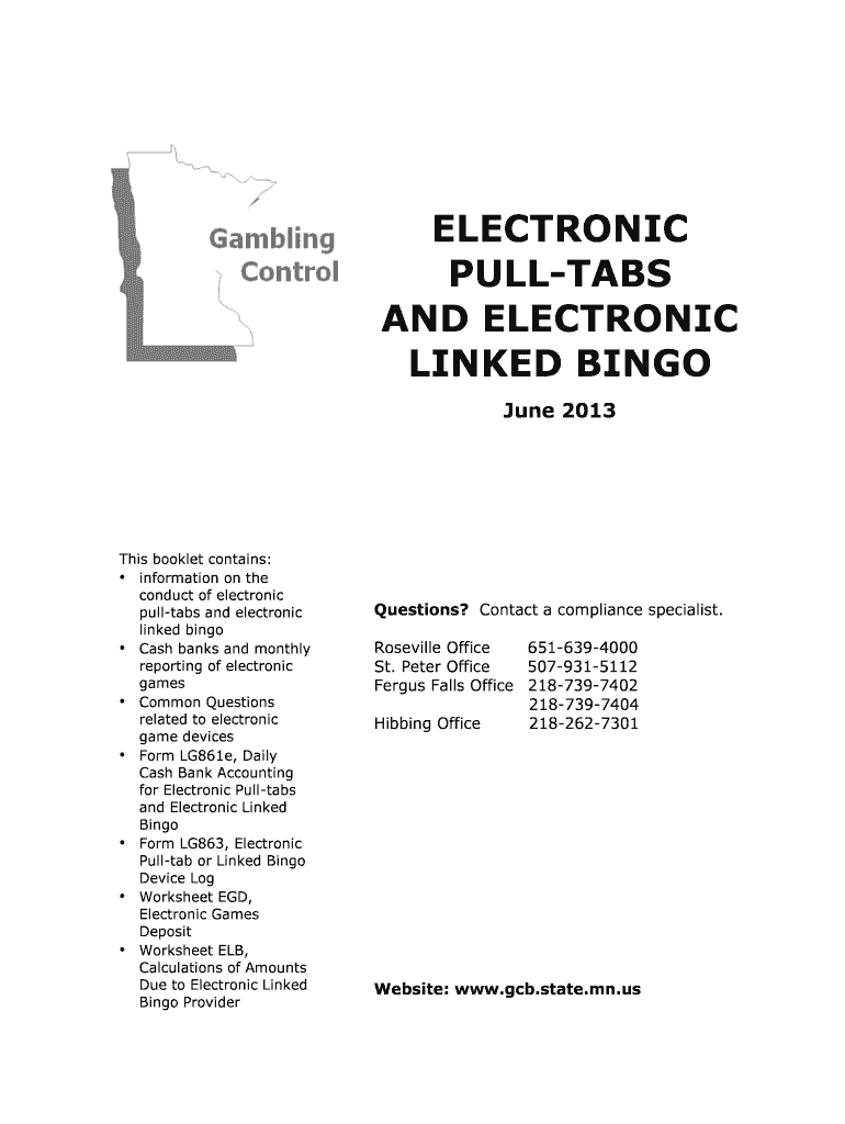 Fillable Online Electronic pull-tabs and electronic linked bingo - 3 ...