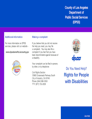 Fillable Online For more information on DPSS Fax Email Print - pdfFiller