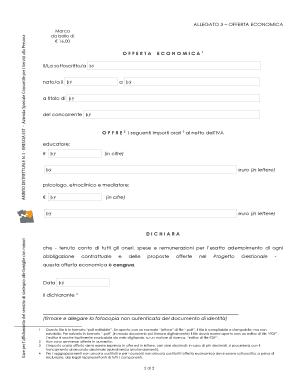 Compilabile Online comune botticino bs 3 Allegato - Offerta economica ...