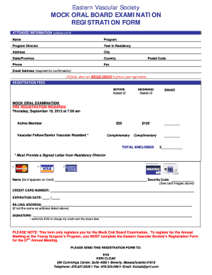 Fillable Online Mock oral board examination registration form - Eastern ...