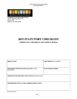 Fillable Online ded mo FY2015 CDBG Administrative Manual Environmental ...