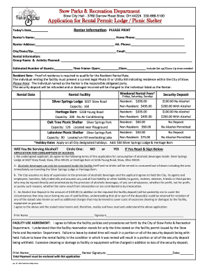 Fillable Online Facility Rentals - Application Packet Fax Email Print ...