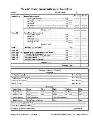 Fillable Online dese mo Sample Monthly Scoring Guide Key for Record ...