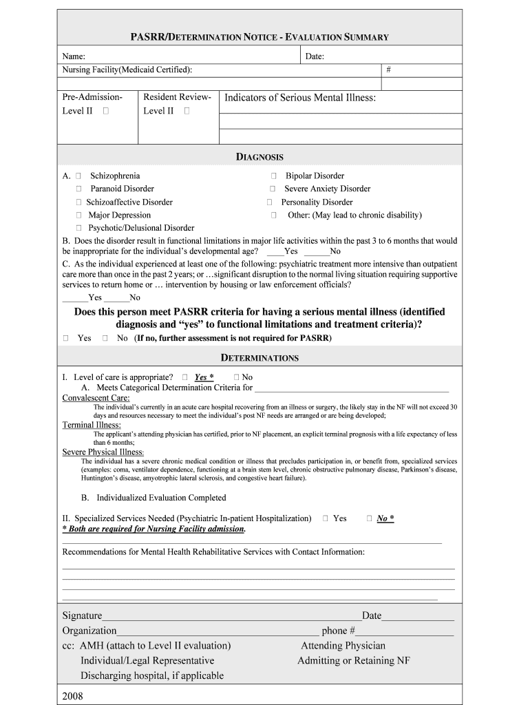 Fillable Online oregon Determination Form PASRRdoc - oregon Fax Email ...