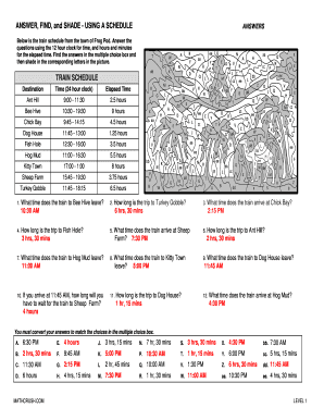 Fillable Online ANSWER, FIND, and SHADE - USING A SCHEDULE Fax Email ...
