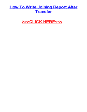 Fillable Online How To Write Joining Report After Fax Email Print ...