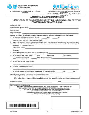 Fillable Online BCBS Accident Formdoc Fax Email Print - pdfFiller