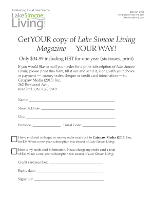 Fillable Online Get YOUR copy of Lake Simcoe Living Magazine YOUR WAY ...