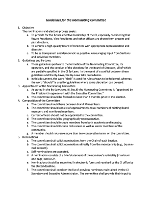 Fillable Online Guidelines for the Nominating Committee Fax Email Print ...