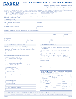Fillable Online CertifiCation of identifiCation doCuments - Australian ...