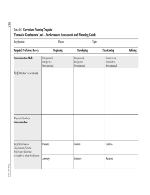 Fillable Online 1 Curriculum Planning Template Fax Email Print - pdfFiller