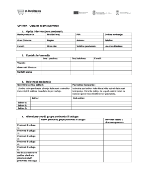 Fillable Online eposlovanje UPITNIK Obrazac za prijavljivanje Opte ...
