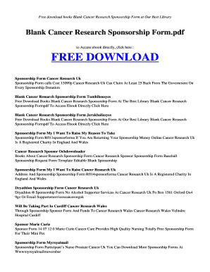 Fillable Online jerukbali esy Blank Cancer Research Sponsorship Form ...